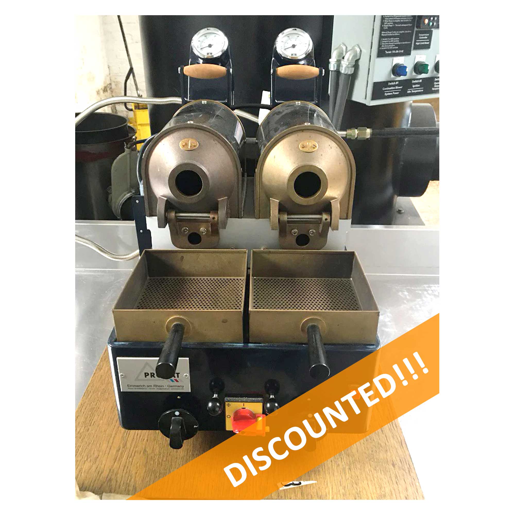 Probat BRZ2 Used Coffee Roaster — Gas — Double Barrel — Sample Size